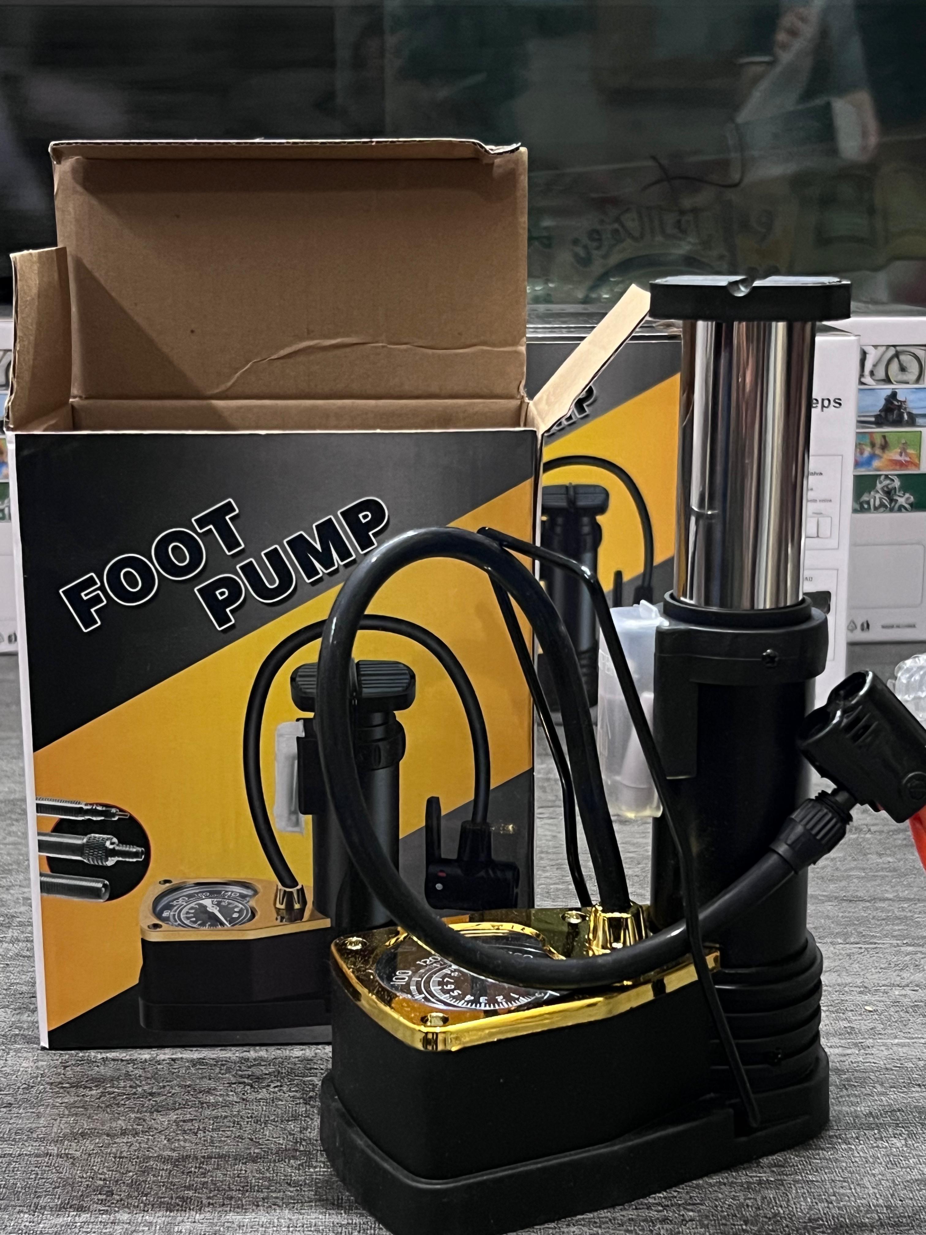 High-Pressure Foot Pump with Gauge – Pure Finds